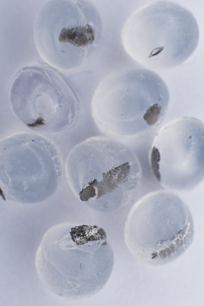 Inspection and detection of metallic contamination in plastic pellets ...